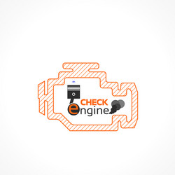 Check engine red icon isolated on black background