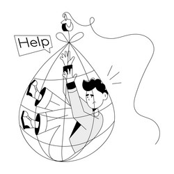 Person trap Royalty Free Vector Image - VectorStock