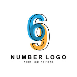 Number 6 six logo design premium icon for company Vector Image