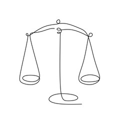 Weight balance symbol in continuous one line Vector Image