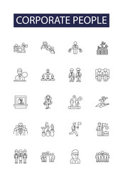 Manager line icons and signs supervisor Royalty Free Vector