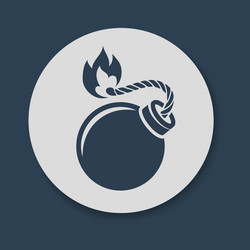 Cartoon bomb with long fuse Royalty Free Vector Image