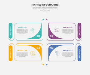 Matrix grid structure infographic outline style Vector Image