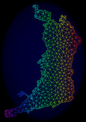 Polygonal 2d color mesh map of osaka prefecture Vector Image