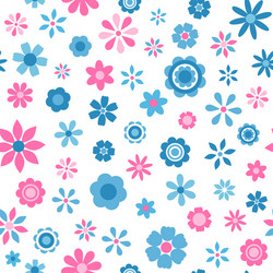 Cute floral seamless pattern with hand drawn Vector Image