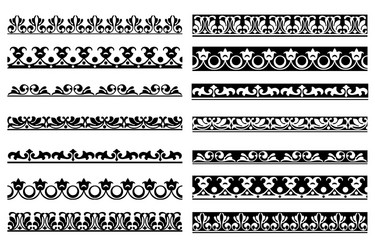 Medieval floral border set Royalty Free Vector Image