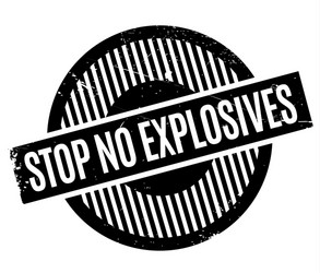 Stop no explosives rubber stamp Royalty Free Vector Image