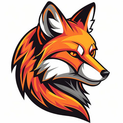 Esport logotype fox icon sticker red Royalty Free Vector