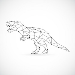 Geometric triceratops silhouette image Royalty Free Vector