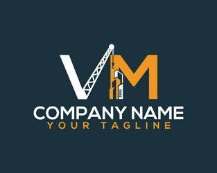 Letters ve with crane and real estate construction