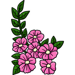 Spring flower wreath cartoon colored clipart Vector Image