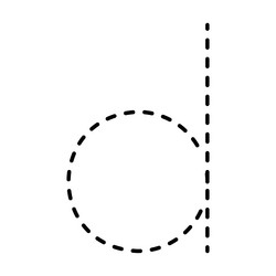 Tracing alphabet letter d lowercase prewriting Vector Image