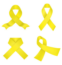 Yellow awareness ribbons kit Royalty Free Vector Image