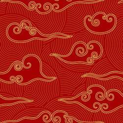 Chinese clouds traditional seamless pattern Vector Image