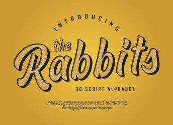 3d font retro typeface Royalty Free Vector Image