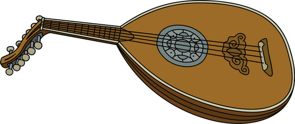 Historical wooden lute Royalty Free Vector Image