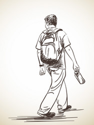 Man Walking Back View Vector Images (over 800)