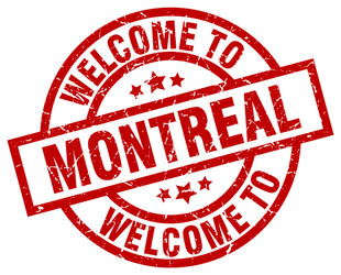 Welcome to montreal stamp round sign Royalty Free Vector