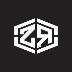 Zr logo monogram with circle rounded shape design Vector Image