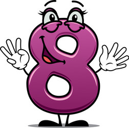 Sign language number 8 Royalty Free Vector Image