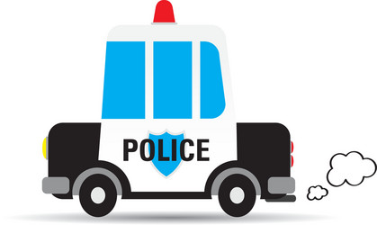 Cartoon officer police driver car Royalty Free Vector Image