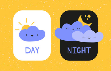 Weather flash cards set cute Royalty Free Vector Image