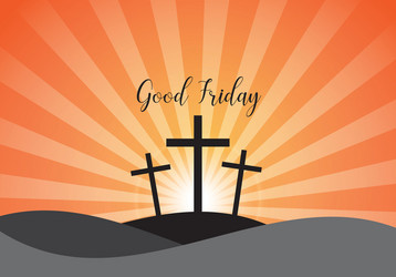 Good friday background with white cross and sun Vector Image