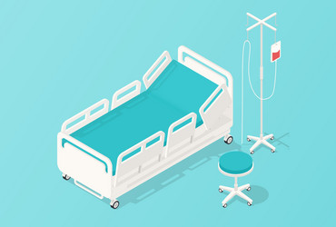 Isometric concept icu room in a hospital Vector Image