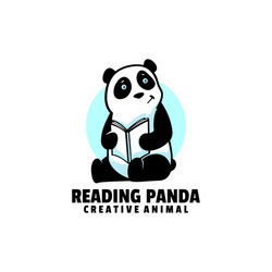 Cute panda reading book cartoon Royalty Free Vector Image