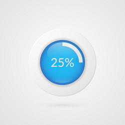 25 percent circle chart infographic icon Vector Image