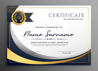 Premium certificate design template Royalty Free Vector