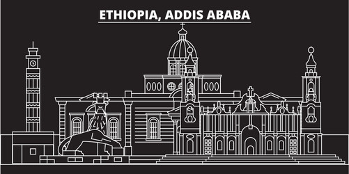 Ethiopia addis ababa monument to the lion Vector Image