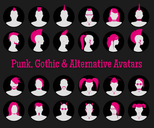 Goth punk and alternative people avatars Vector Image