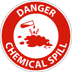 Caution chemical spill sign on white background Vector Image