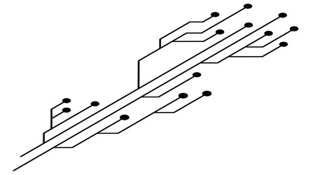 Isometric printed circuit board pcb tracks Vector Image
