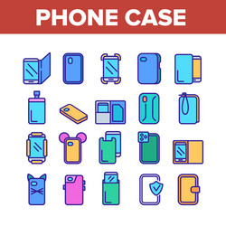 Phone case accessory collection icons set Vector Image