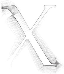 Abstract hand drawn letter x Royalty Free Vector Image