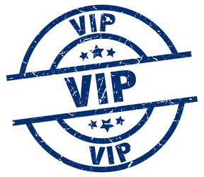 Vip blue grunge round vintage rubber stamp Vector Image