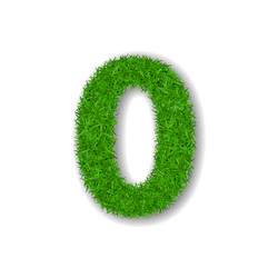 Grass number zero green 0 isolated Royalty Free Vector Image