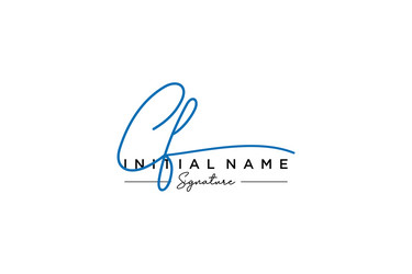 Initial cf signature logo template hand drawn Vector Image