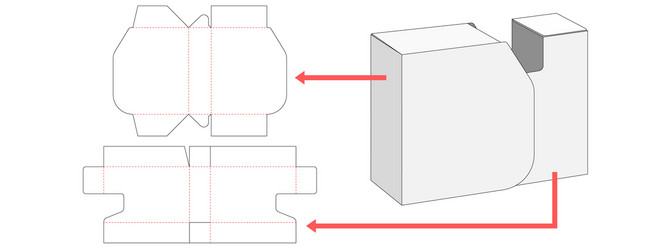 Paper bag packaging die cut template design Vector Image