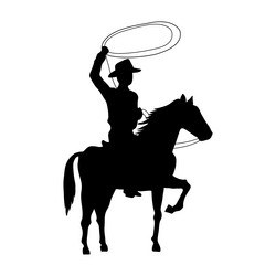Cowboy Roping Silhouette Clip Art
