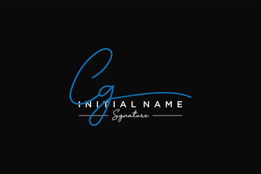 Initial cg signature logo template hand drawn Vector Image