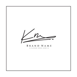 Handwritten signature logo for initial letter kn Vector Image