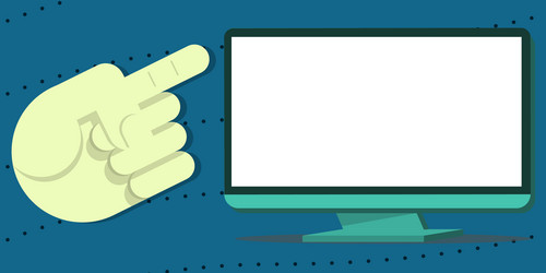 One finger pointing at screen with important Vector Image