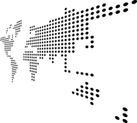 Dotted map world side view distortion black Vector Image