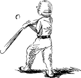 Baseball bat and ball hand drawing Royalty Free Vector Image