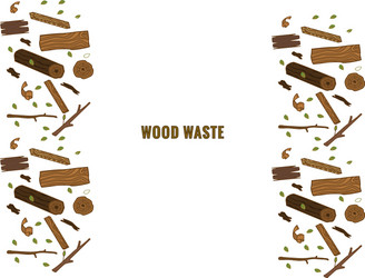 Line style icon collection - wood waste elements Vector Image