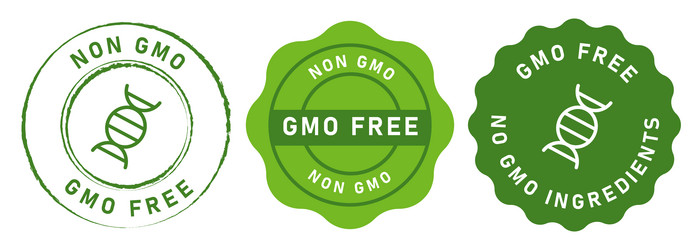Gmo free emblems Royalty Free Vector Image - VectorStock