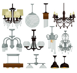 A modern chandelier with crystal pendants Vector Image